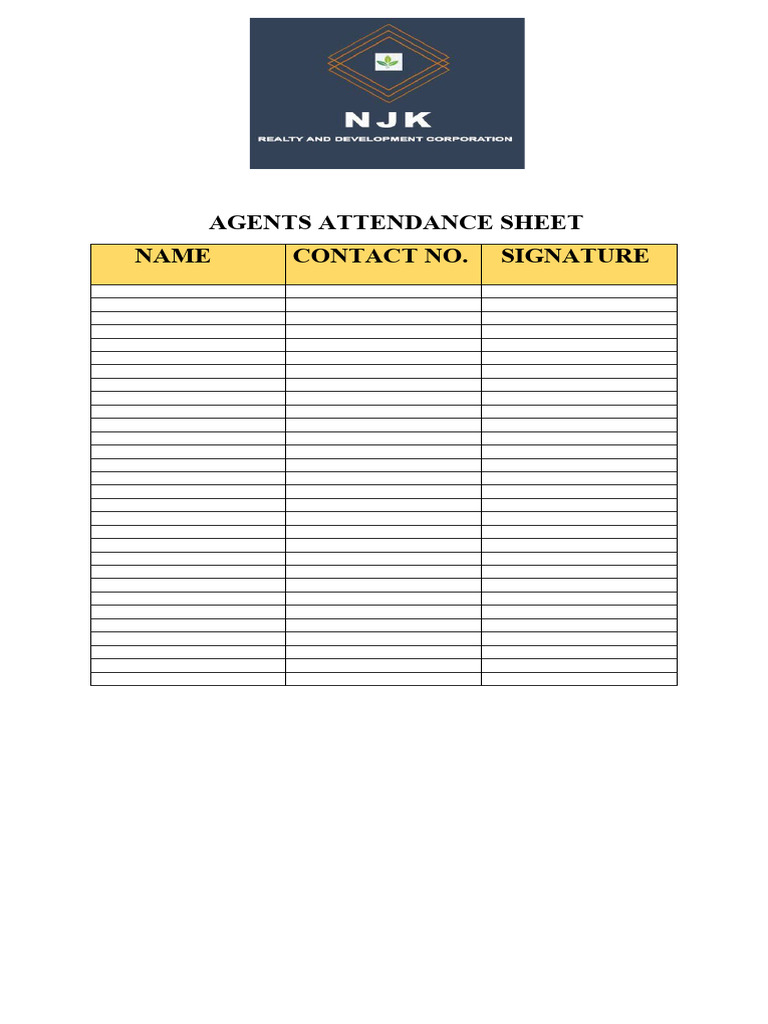 Agents Attendance Sheet | PDF