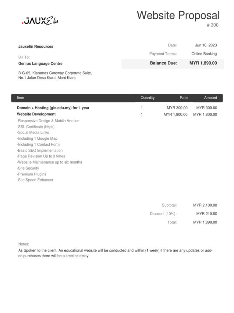 Website Proposal For Genius Language | PDF | Business | Finance & Money Management