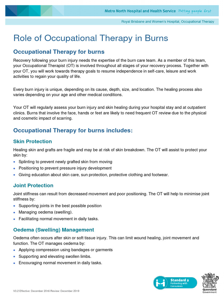 Burns Role of Ot | PDF | Burn | Occupational Therapy
