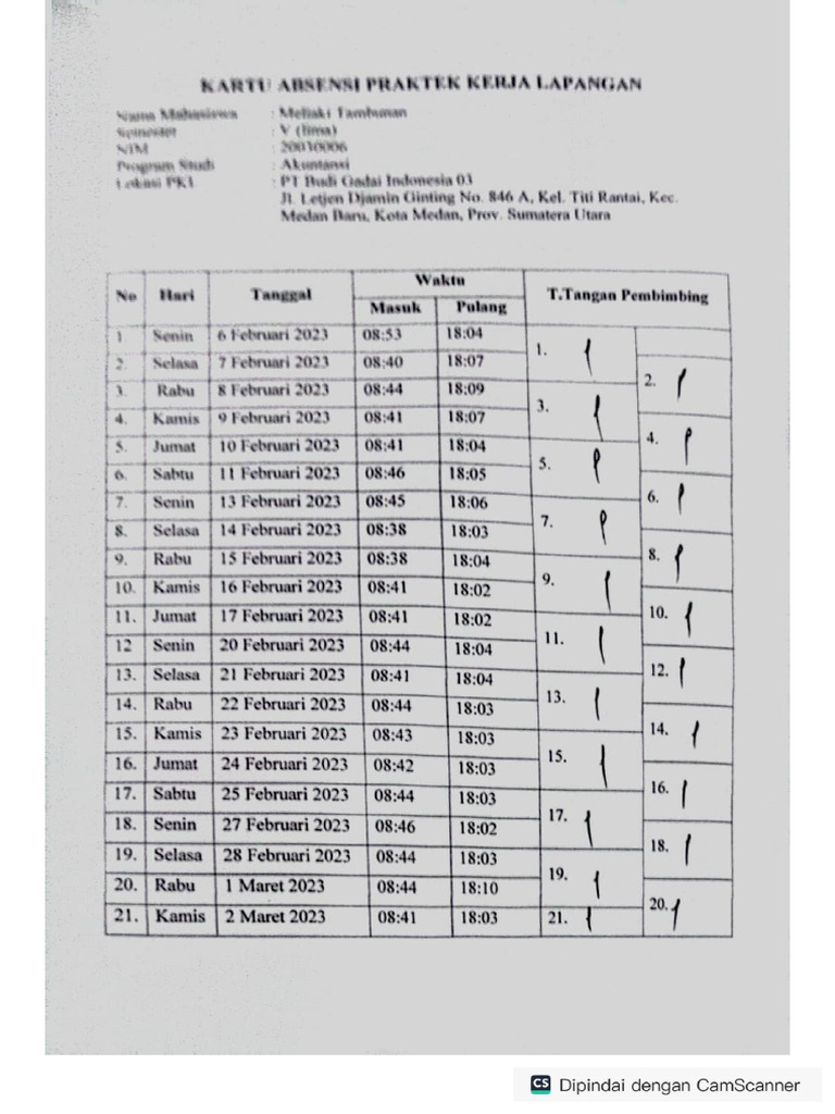 Contoh Absensi | PDF