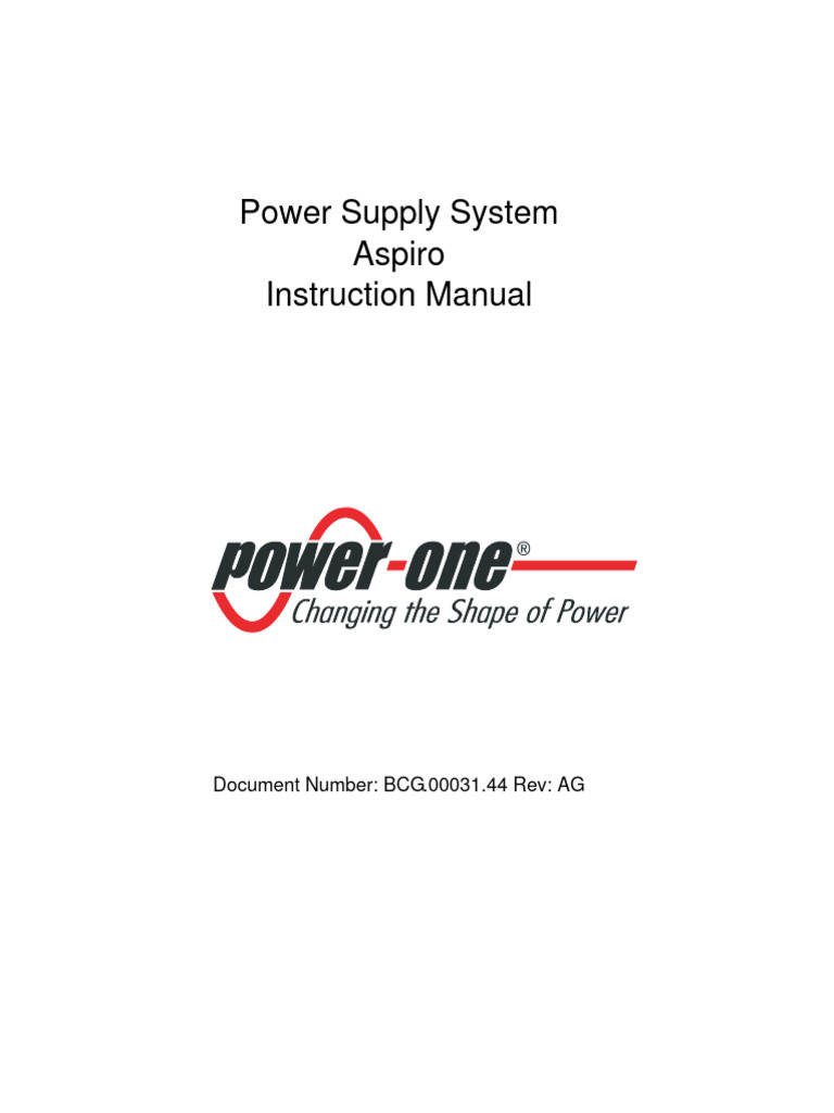 Aspiro Instruction Manual 1RU BCG.00031.44 - AG March 2013 | PDF ...