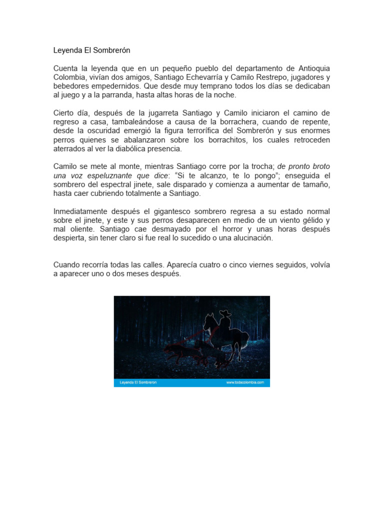Leyenda El Sombrerón | PDF