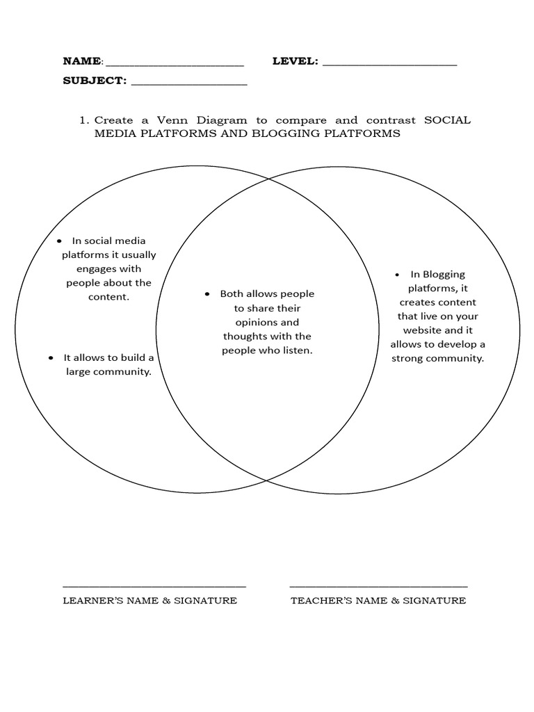 Answer Venn Diagram | PDF