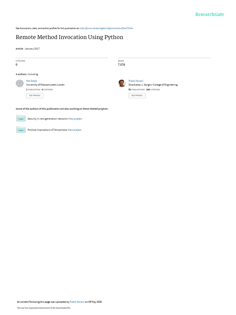 11 Remote Method Invocation Using Python Pdf Port Computer Networking Python 4914