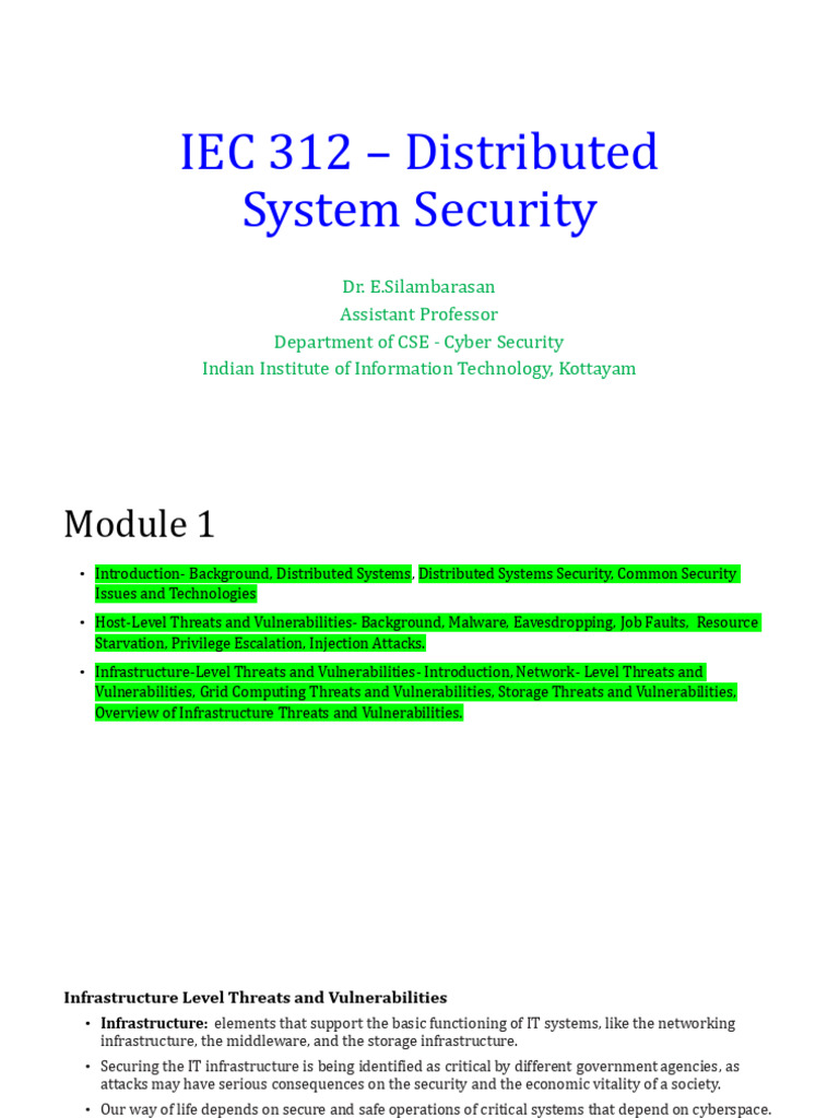 3) Infrastructure Level Threats and Vulnerabilities | PDF | Denial Of Service Attack ...