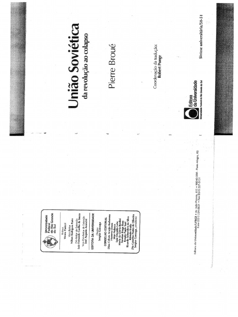 (1996) BROUÉ, Pierre. União Soviética. Da Revolução ao Colapso ...