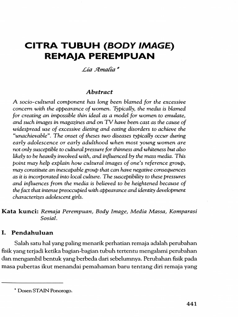 Citra Tubuh Body Image Remaja Perempuan | PDF