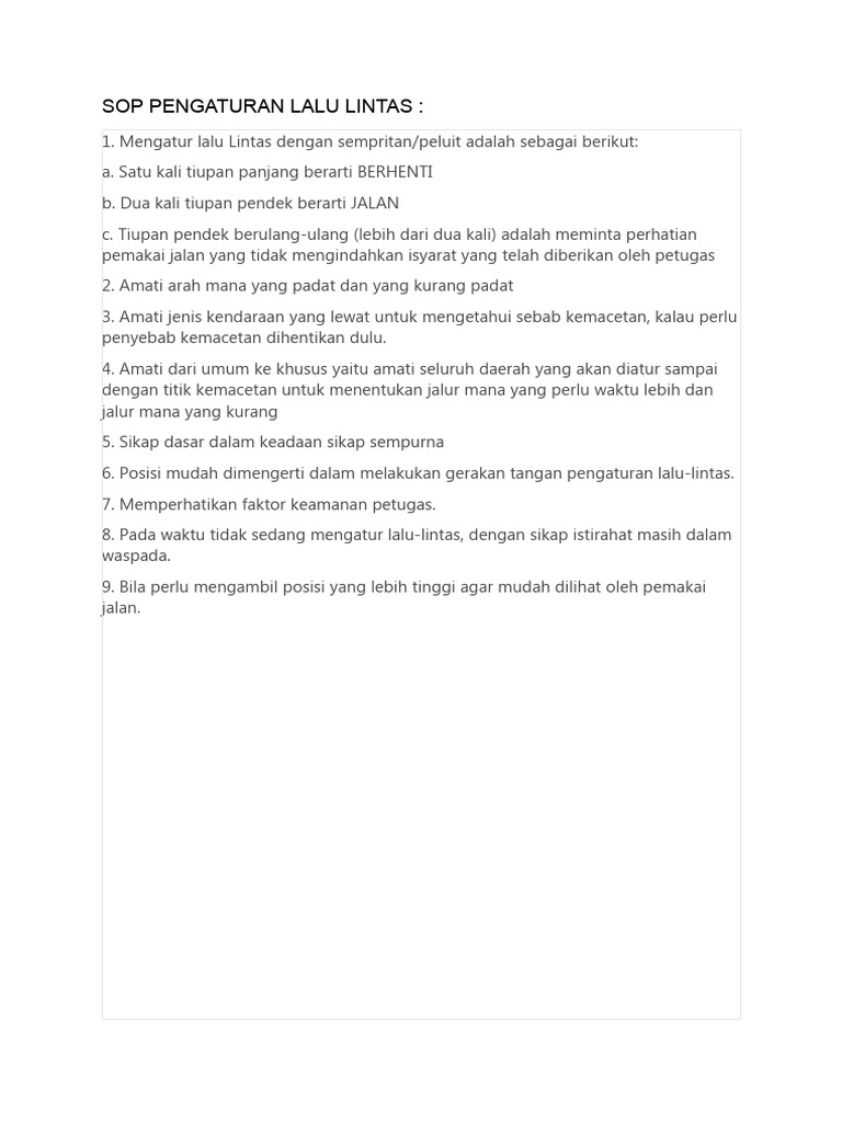 SOP Security pada gerbang utama | PDF