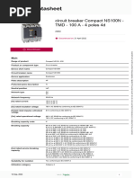 Compact NSX100F Circuit Breaker Data Sheet | PDF | Alternating Current ...