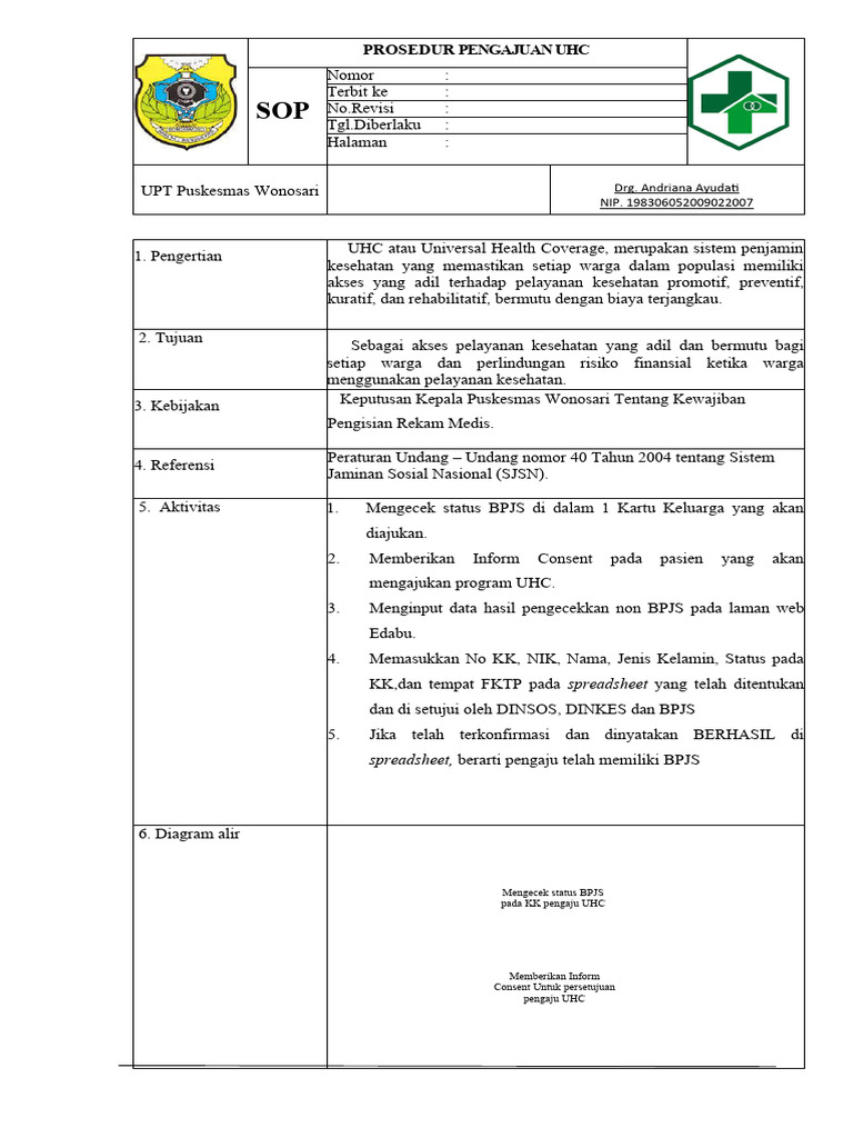 Sop Pengajuan Uhc | PDF