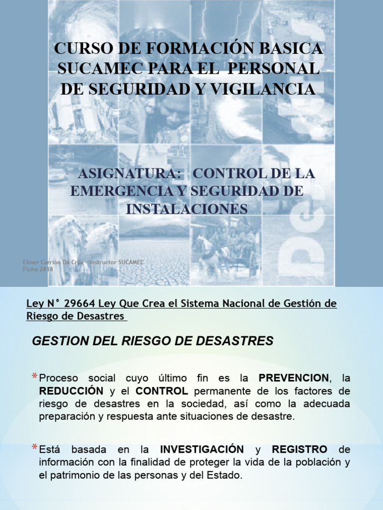 Curso Basica SUCAMEC Control de Emergencias y Seguridad en ... Curso Basica SUCAMEC Control de Emergencias y Seguridad en ...