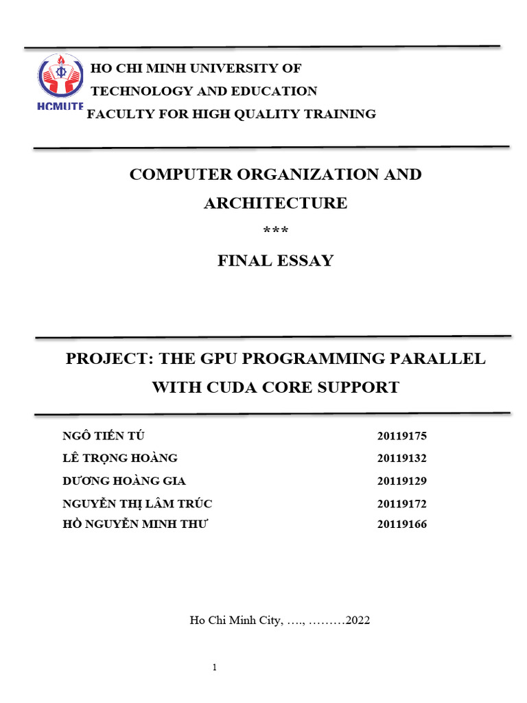 Lập Trình Trên Bộ Xử Lý Song Song GPU Có Hỗ Trợ Lõi CUDA | PDF | Graphics Processing Unit ...