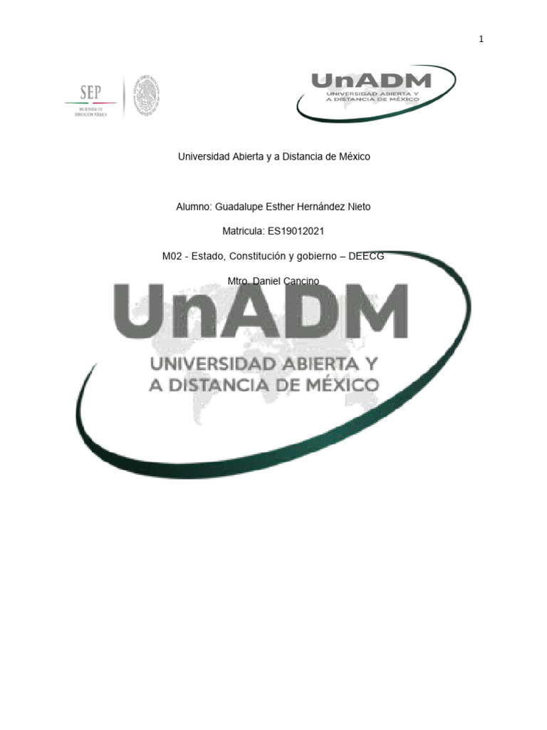 Universidad Abierta y a Distancia de México | PDF | Estado (política) | Soberanía