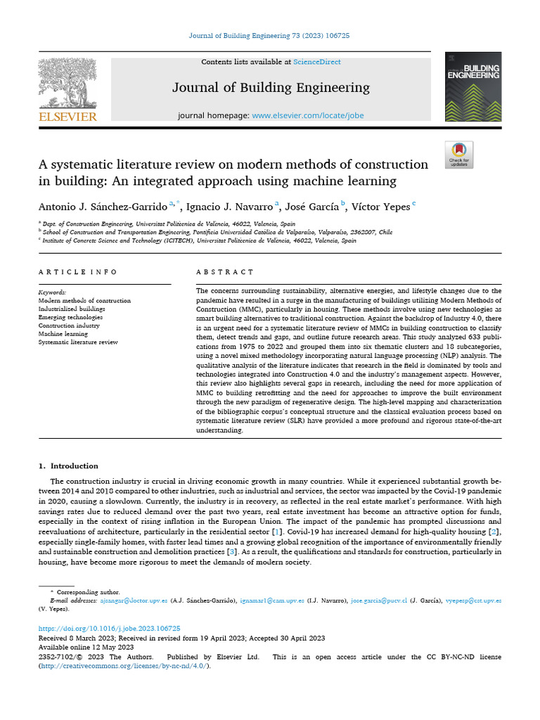 A Systematic Literature Review On Modern Methods of Construction | PDF | Building Information ...