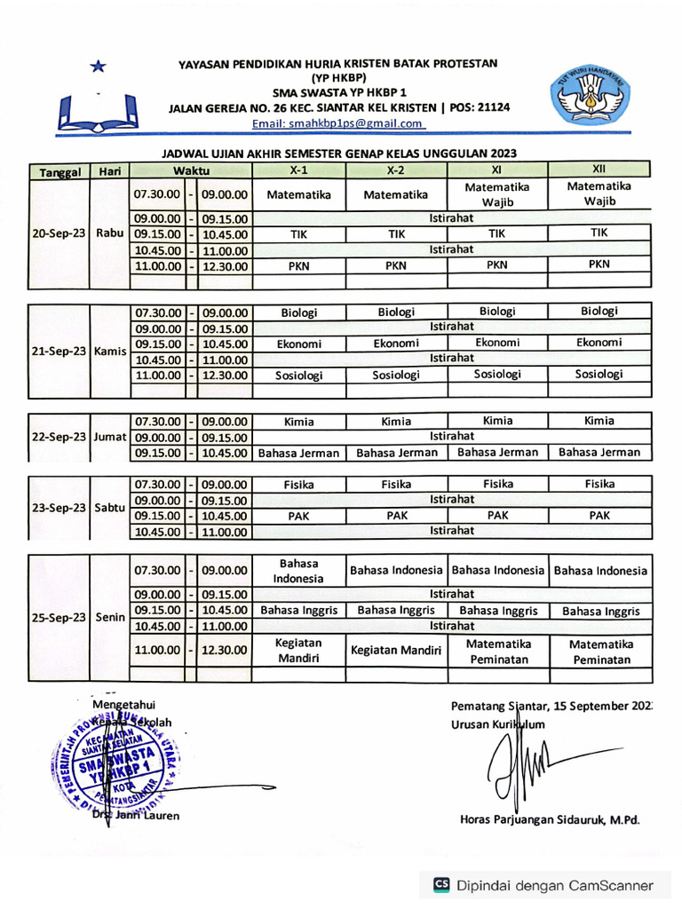 Roster PTS Ganjil 2023-2024 | PDF