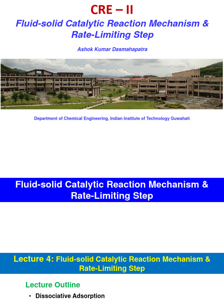CREII-Module-I - Lecture 4 | PDF | Adsorption | Chemical Reactions