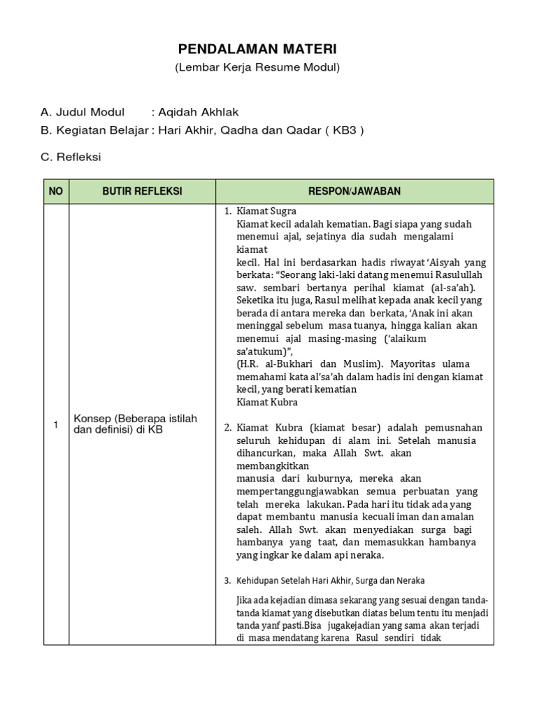 LK - Resume Pendalaman Materi KB 3 PPG 2023 | PDF