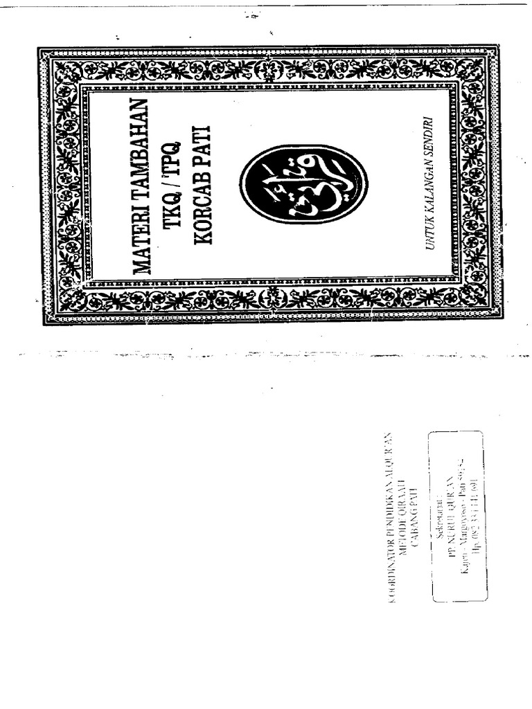 Cover Materi Tambahan TPQ | PDF