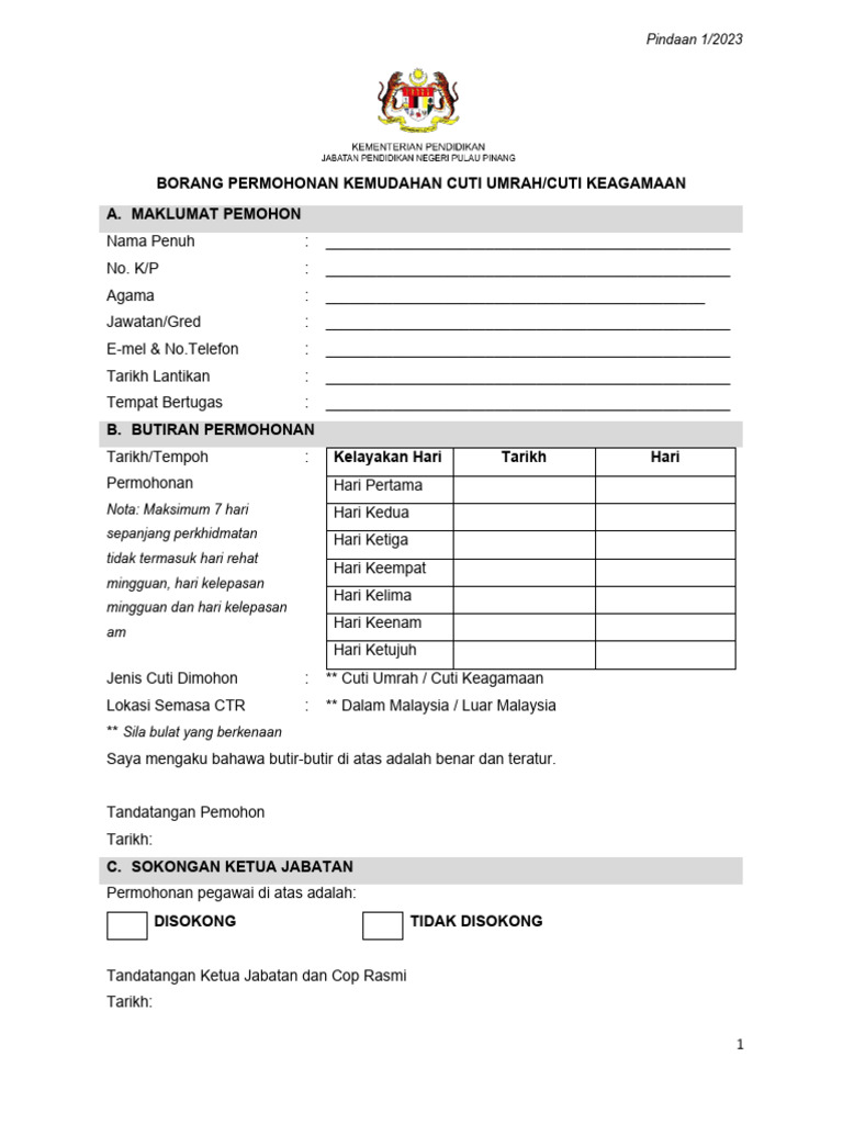 Borang Permohonan CTR Umrah - Keagamaan | PDF