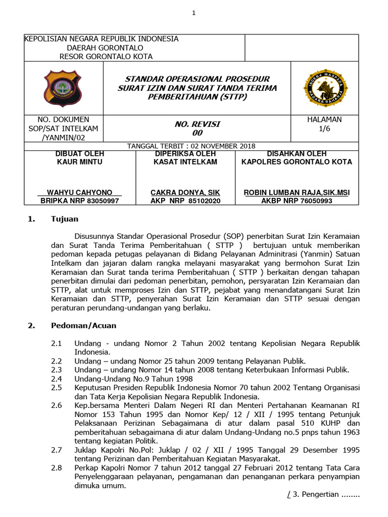 Sop Yanmin Ijin Keramaian Dan STTP 2019 1 | PDF