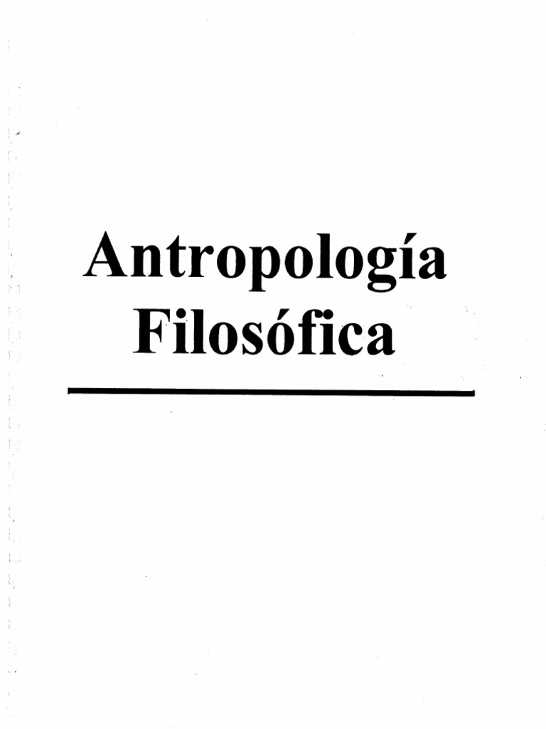 Antropologia Filosofica | PDF