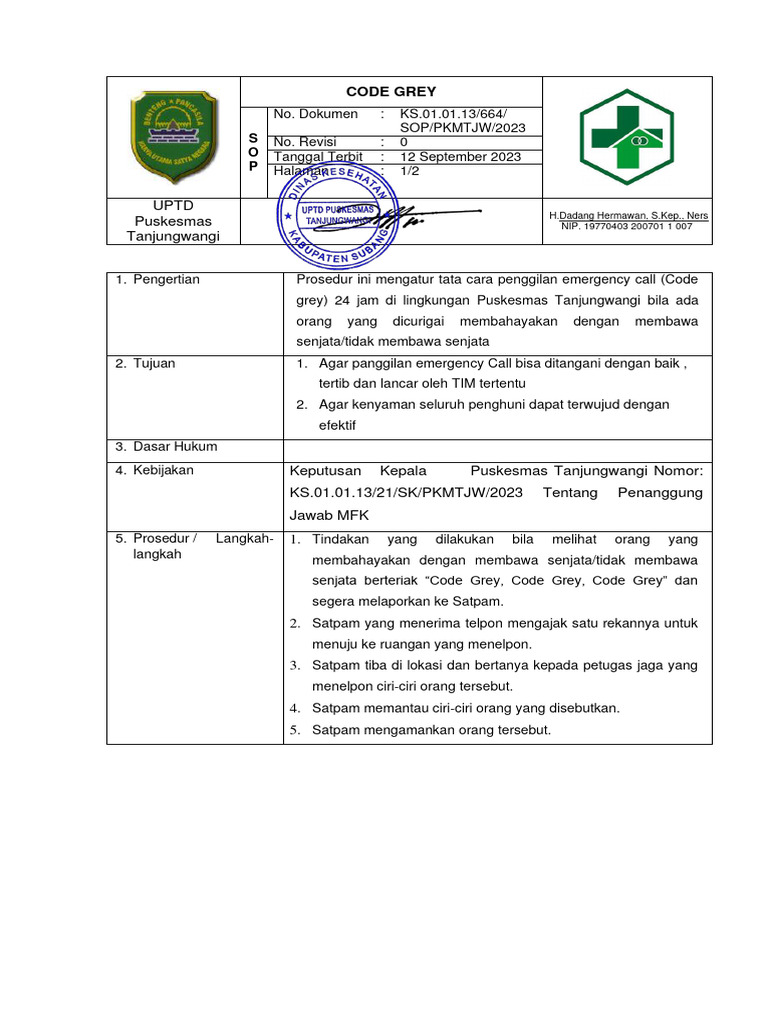 1.4.2.a SOP CODE GREY | PDF