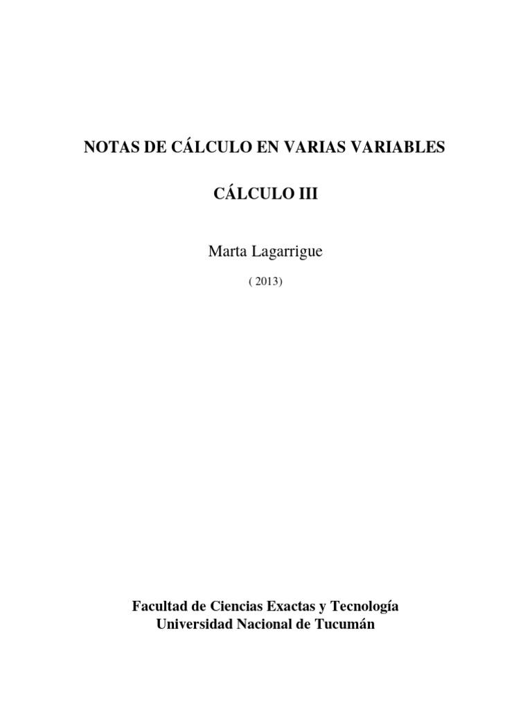 Tt5 Cálculo En Varias Variables Pdf Integral Cálculo Multivariable
