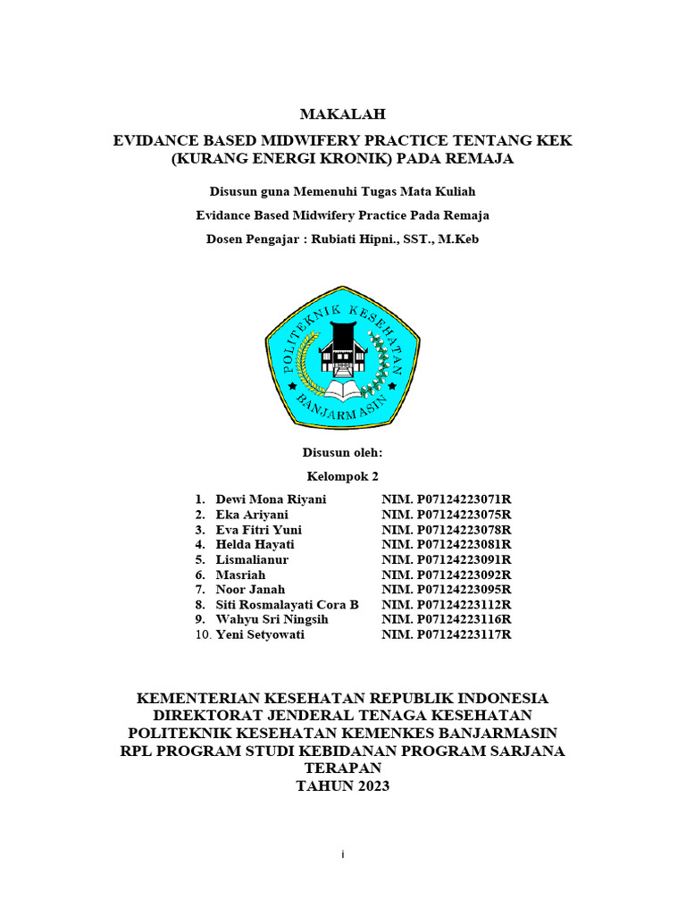 Format Tugas Makalah Asuhan Pada Remaja | PDF
