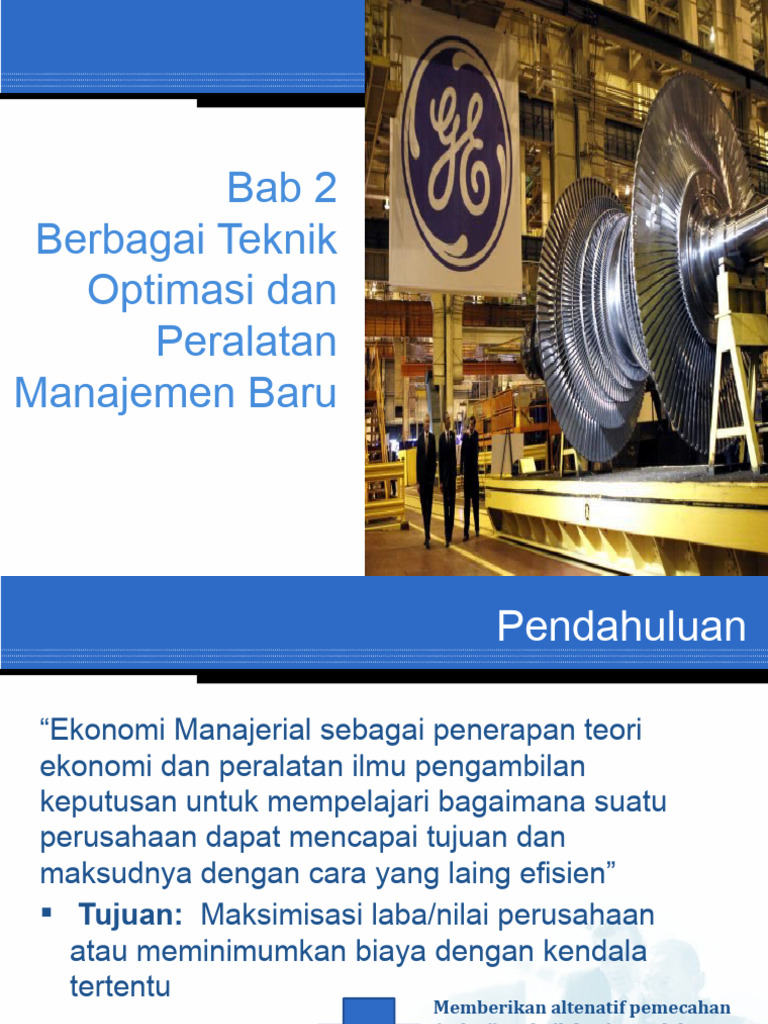 BAB 2 Berbagai Teknik Optimasi Dan Peralatan Manajemen Baru | PDF