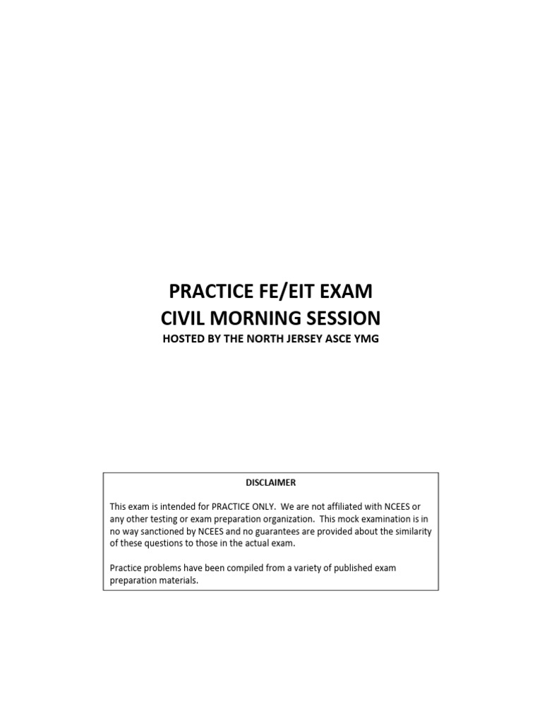 Civil FE/EIT Exam Practice | PDF | Applied Mathematics | Computer Science