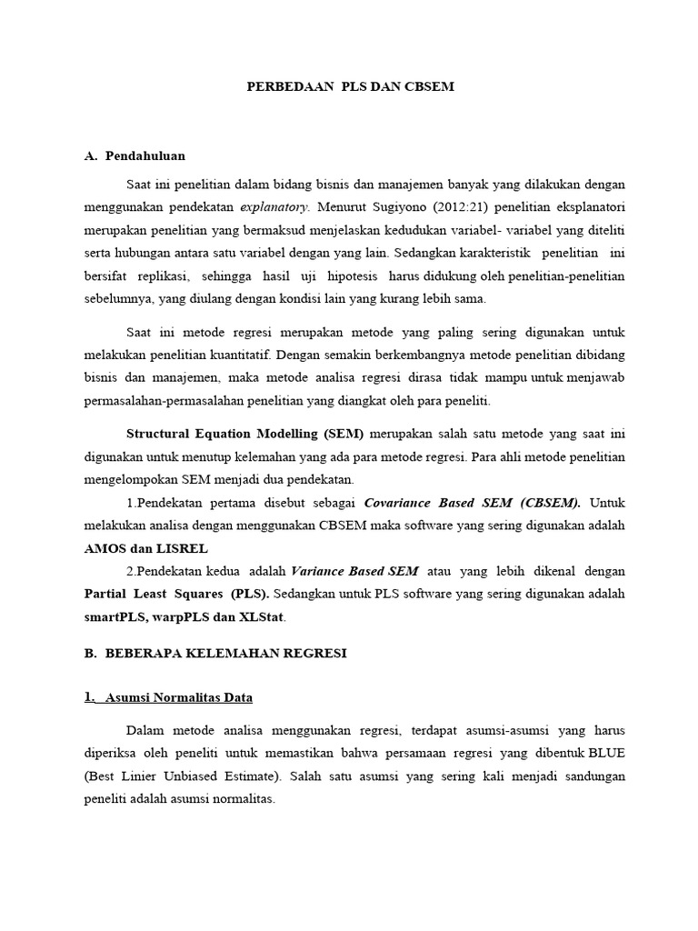 Beda Sem Amos-Sem PLS | PDF