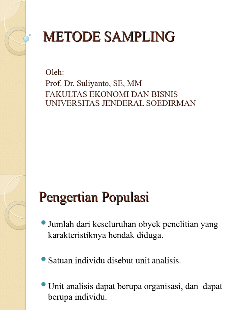 Metode Sampling dalam Penelitian Ekonomi | PDF | Metode & Bahan Ajar ...