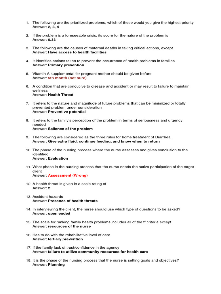 CHN Post Test | PDF | Nursing | Preventive Healthcare