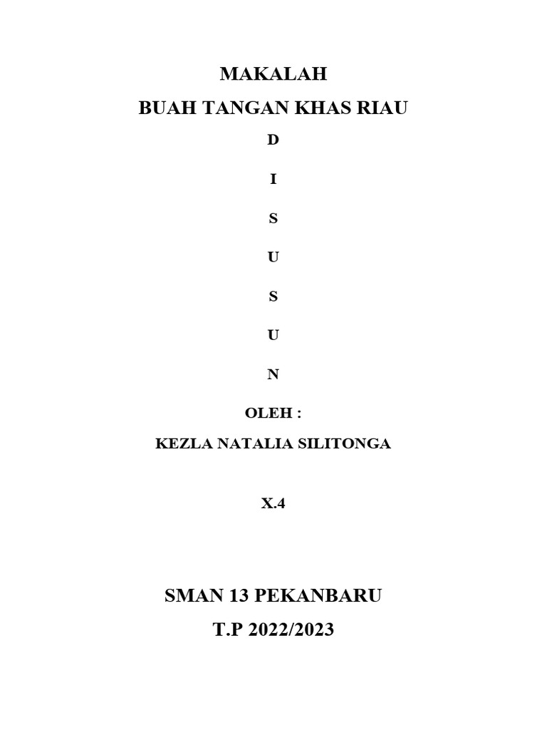 Makalah Buah Tangan Kezla | PDF