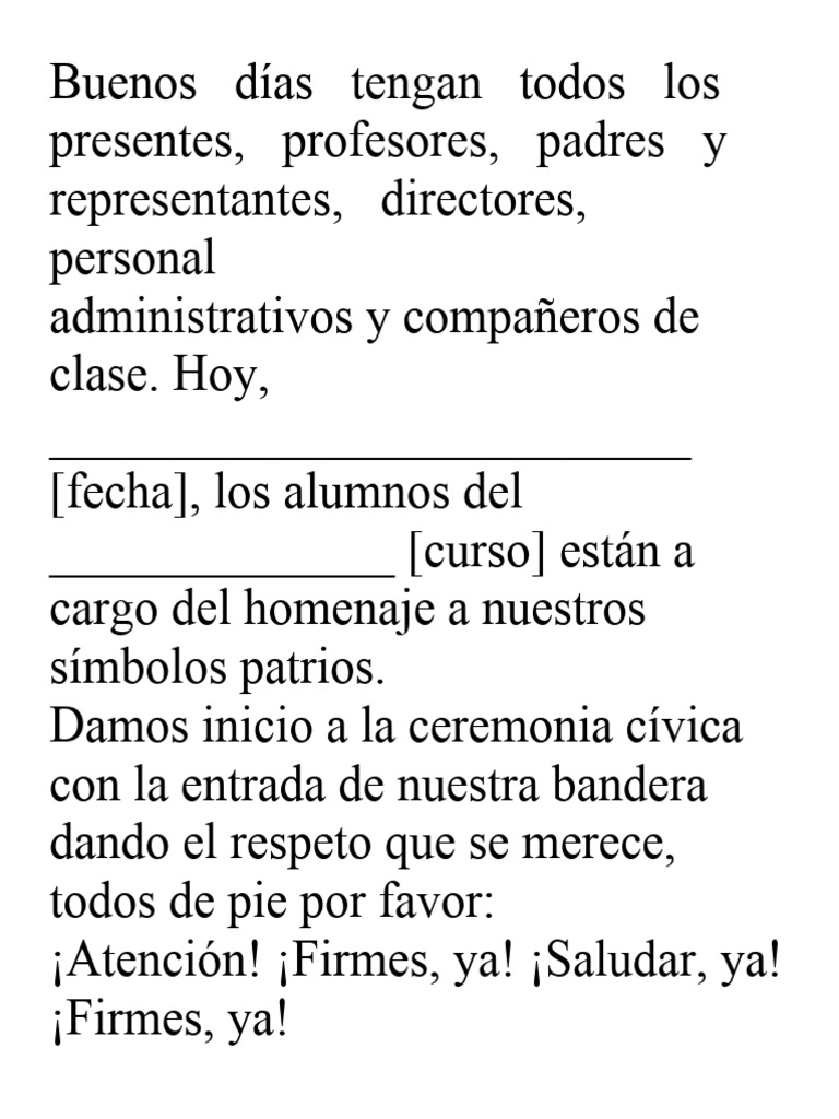 Programa Honores A La Bandera | PDF