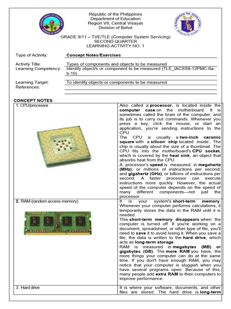DLP Tve-Tle Css q2 Act 1 | PDF | Random Access Memory | Memory Card DLP Tve-Tle Css q2 Act 1 | PDF | Random Access Memory | Memory Card