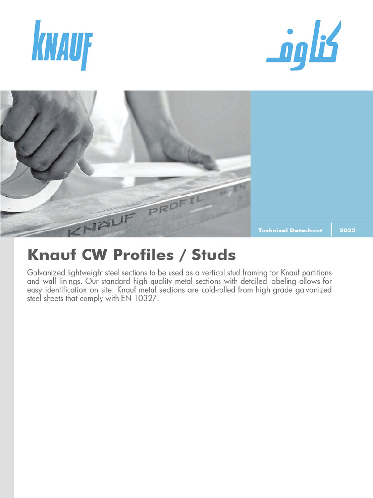 Knauf CW Profiles: Metal Stud Specifications | PDF | Wall