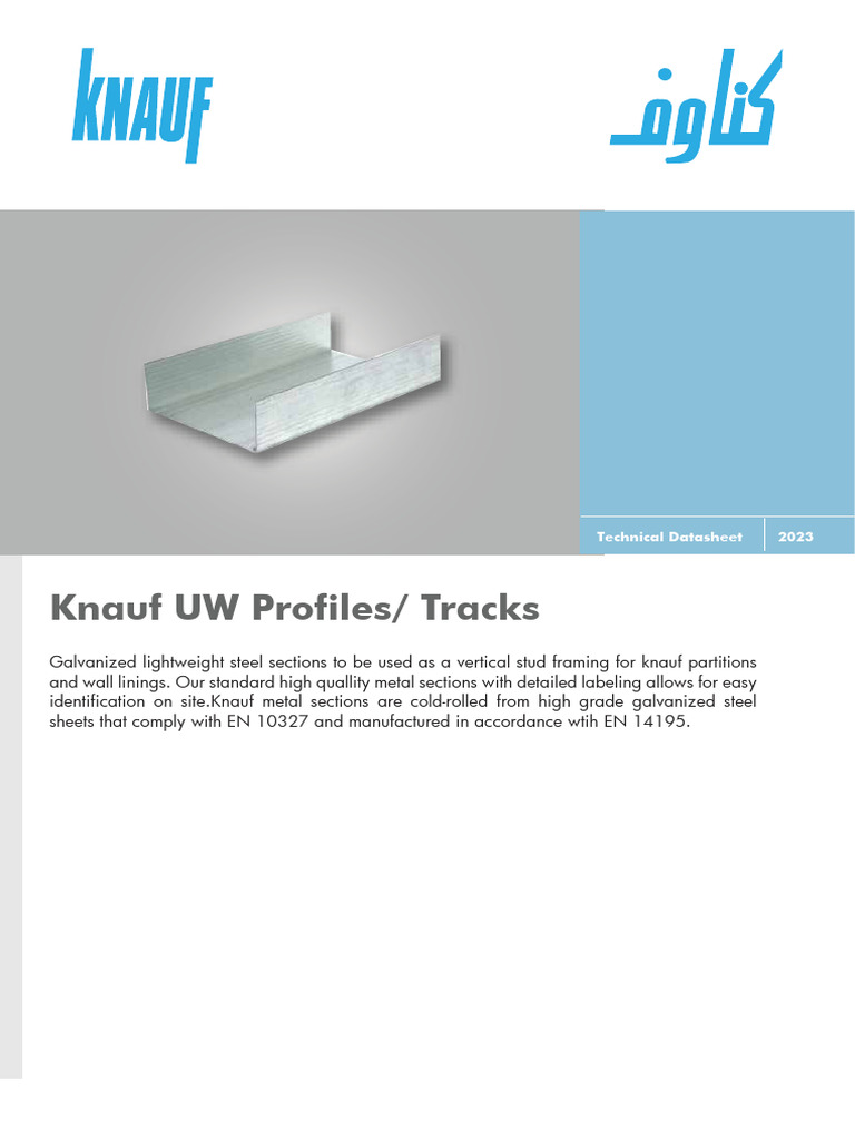 Knauf UW Profiles Technical Datasheet | PDF