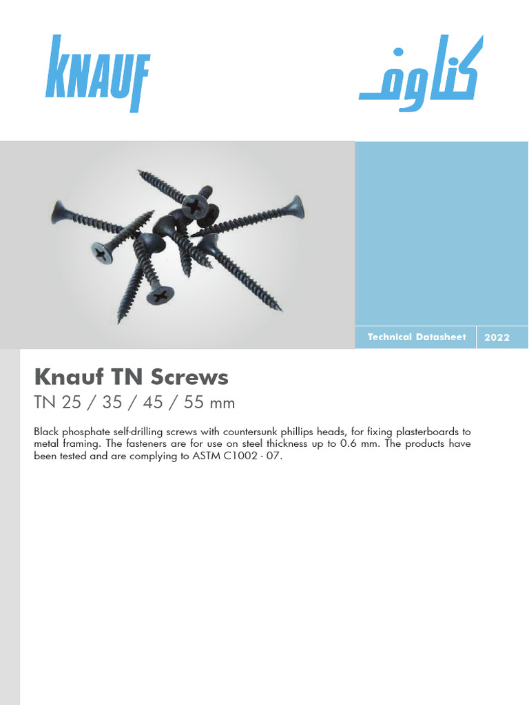 Knauf TN Screws | PDF | Screw