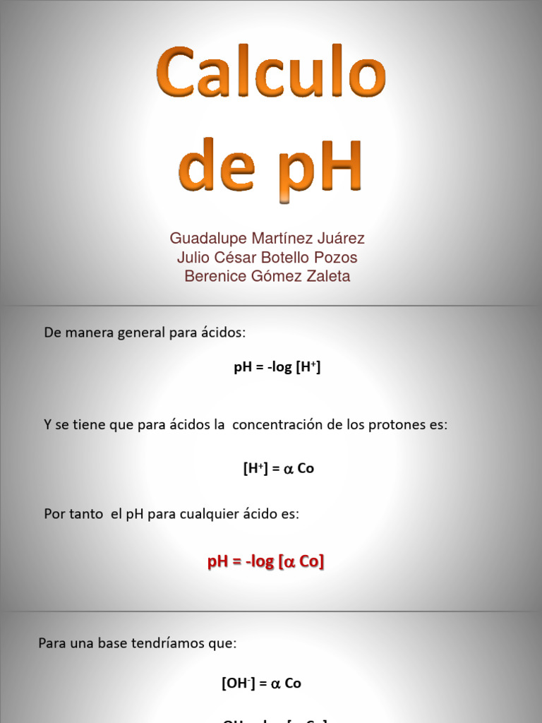 3 Calculo de pH (1) | PDF | Ph | Moléculas