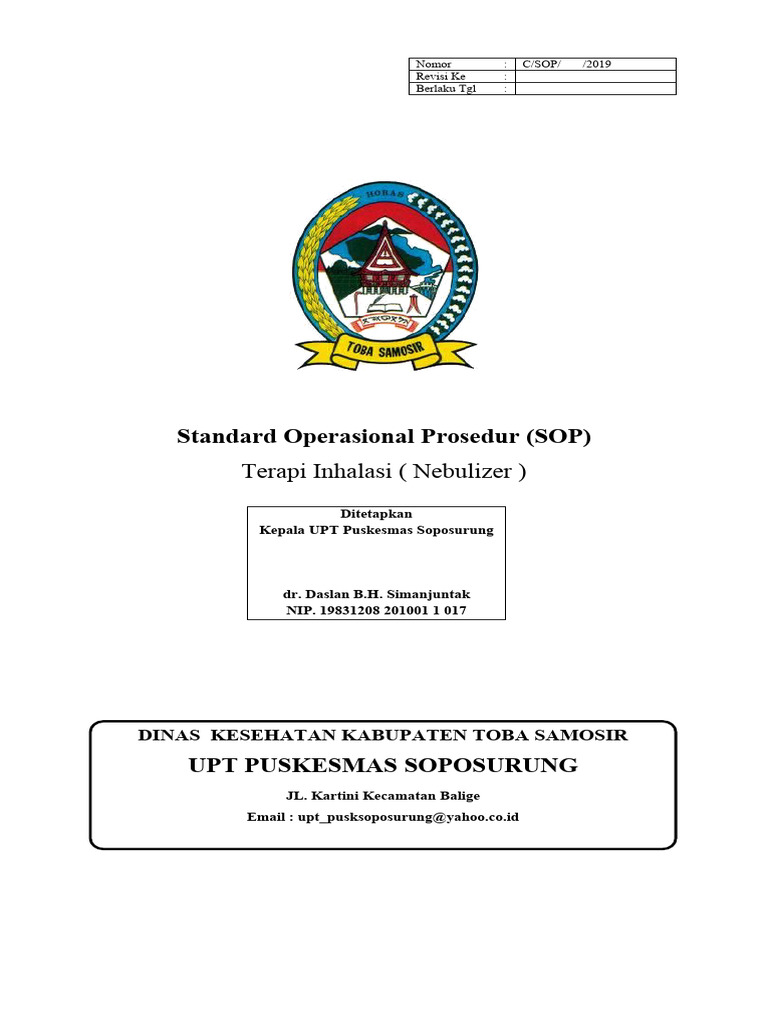 SOP Terapi Inhalasi Nebulizer Anak | PDF | Sains & Matematika
