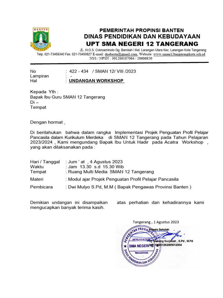 UNDANGAN Workshop P5 | PDF