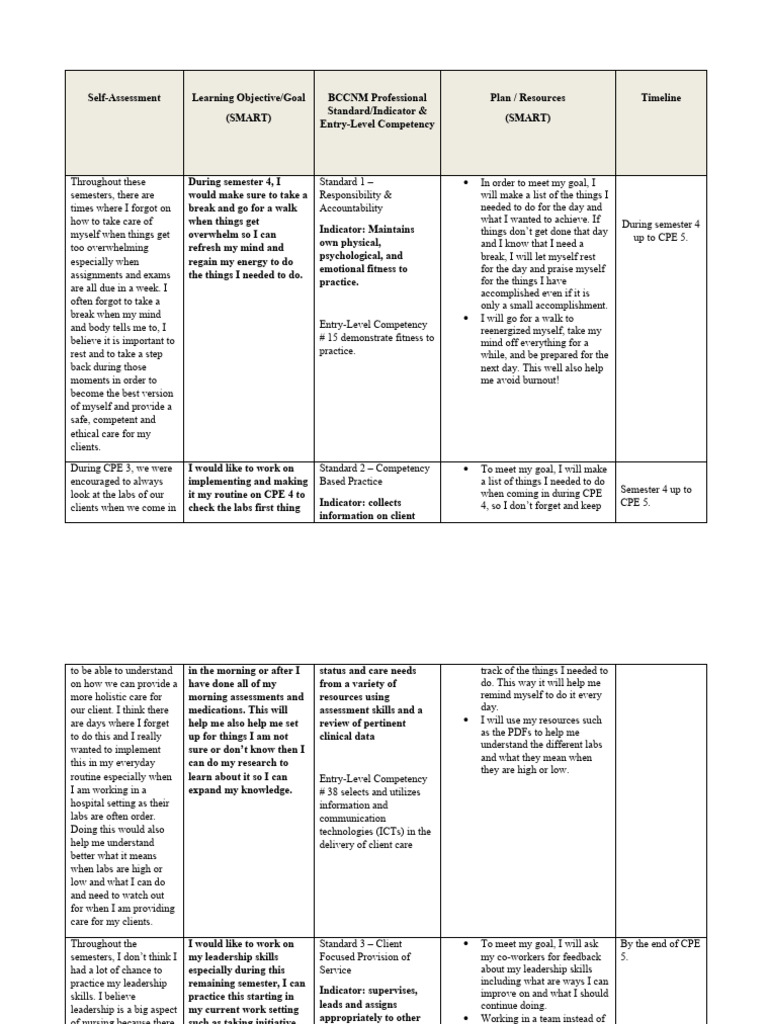 Learning Plan Sem 4 | PDF | Leadership | Nursing