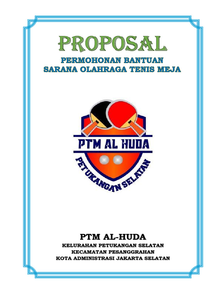 Proposal Bantuan Tenis Meja PTM Al-Huda | PDF