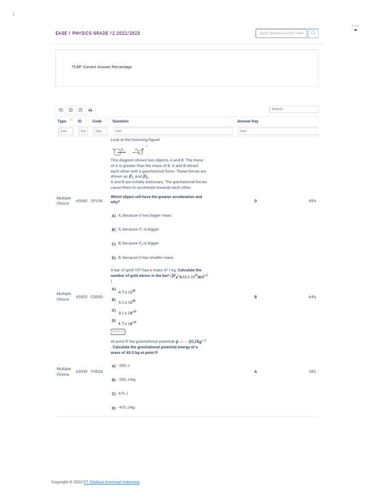 Ease 1 Physics 22-23 g12 | PDF | Gases | Mass