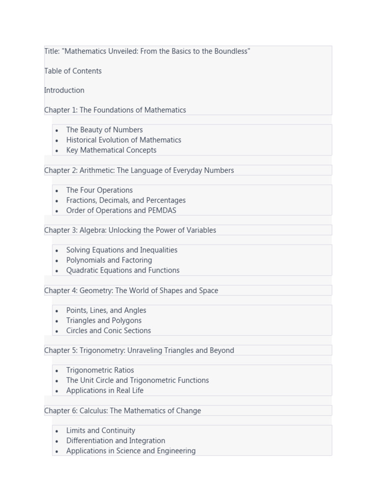 Mathematics Unveiled From The Basics To The Boundless | PDF | Mathematics | Complex Number