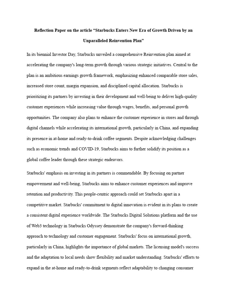 Reflection Paper-Implementing - Business - Development | PDF ...