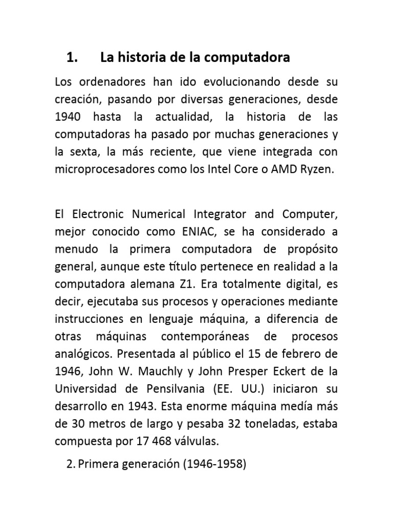 Evolución de las computadoras desde 1940 | PDF