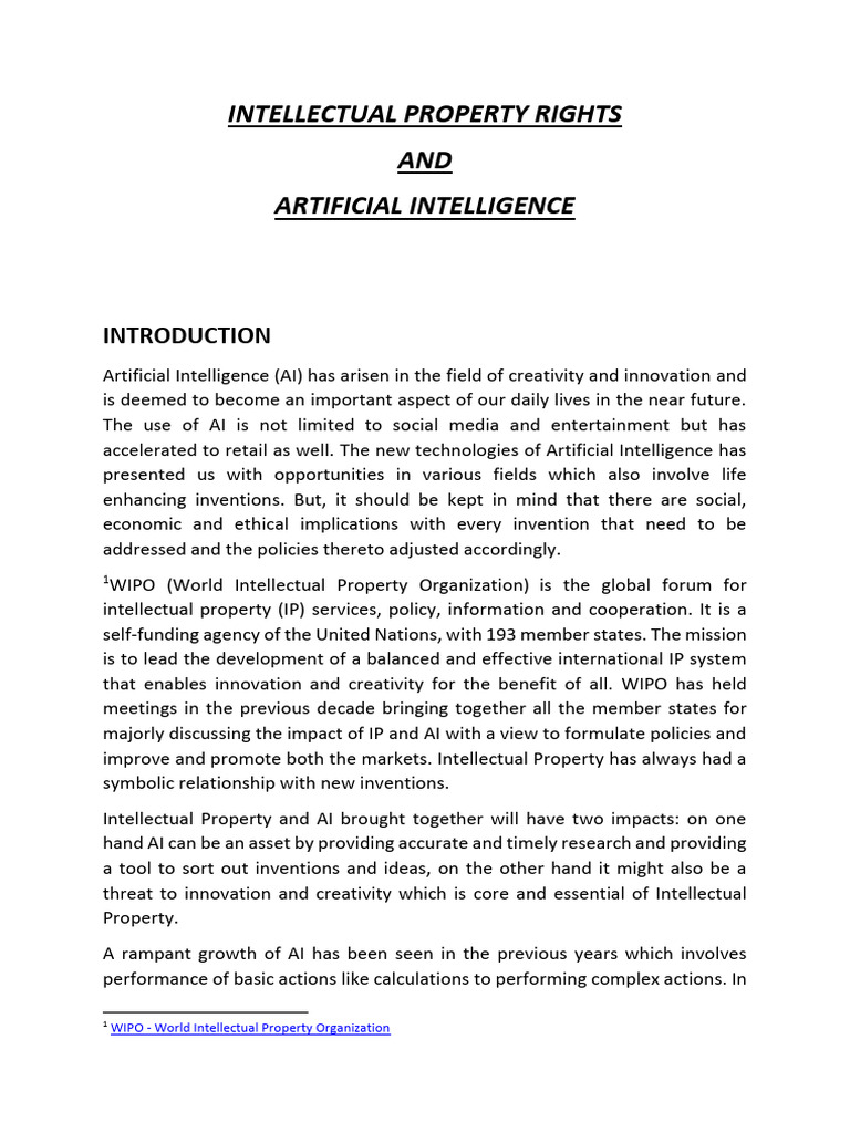 IPR and AI | PDF | Intelligence (AI) & Semantics | Artificial Intelligence