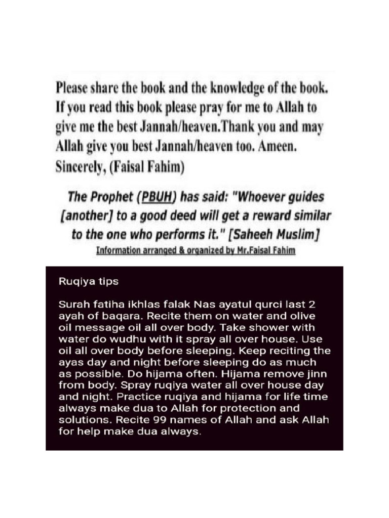 Ruqyah Al-Ruqyah Al-Shariyah Healing and Shifa From Quran and Sunnah ...